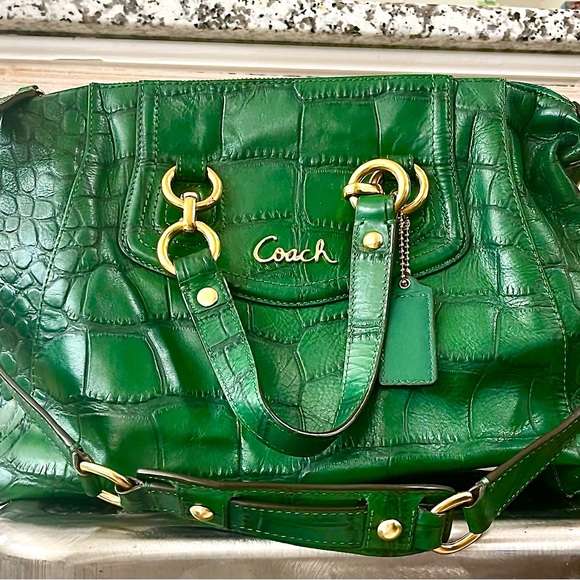 Bags | Coach Ashley Embossed Croc Bag | Poshmark